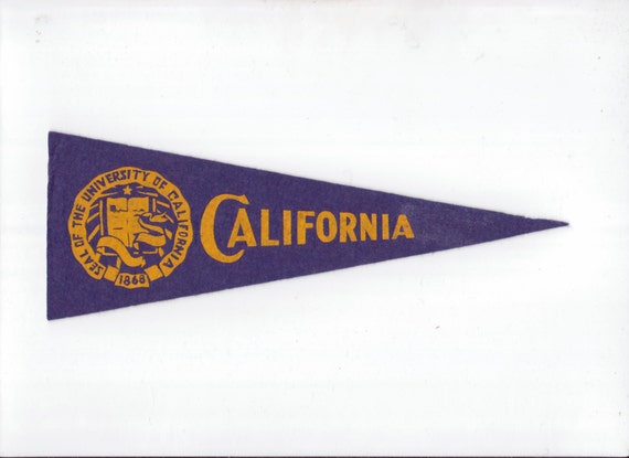 Vintage College Pennant CALIFORNIA University 10 Inch Vtg - Etsy