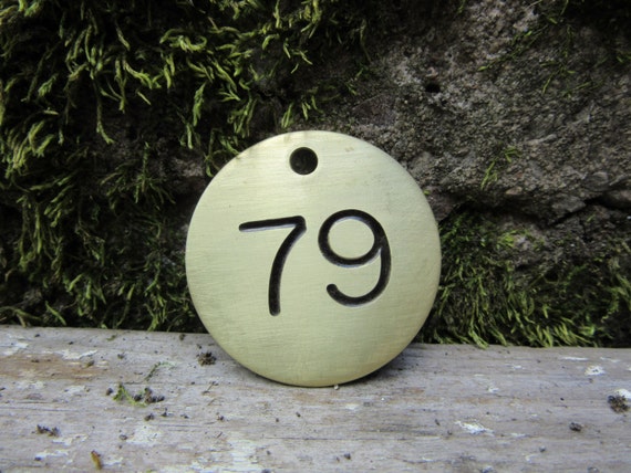 Number 79 Tag Brass Metal 79 Industrial Tag 1979 Birth Year | Etsy