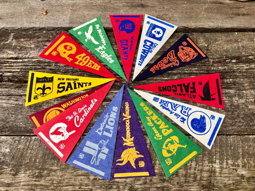 Choice of NFL Mini Pennants Authentic 1970s Era Teams Vintage Football ...