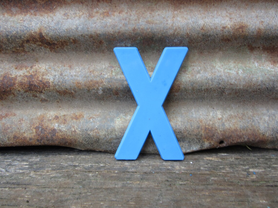 Vintage Letter Sign 6 Inch Letter X Sign Blue Simple Font | Etsy
