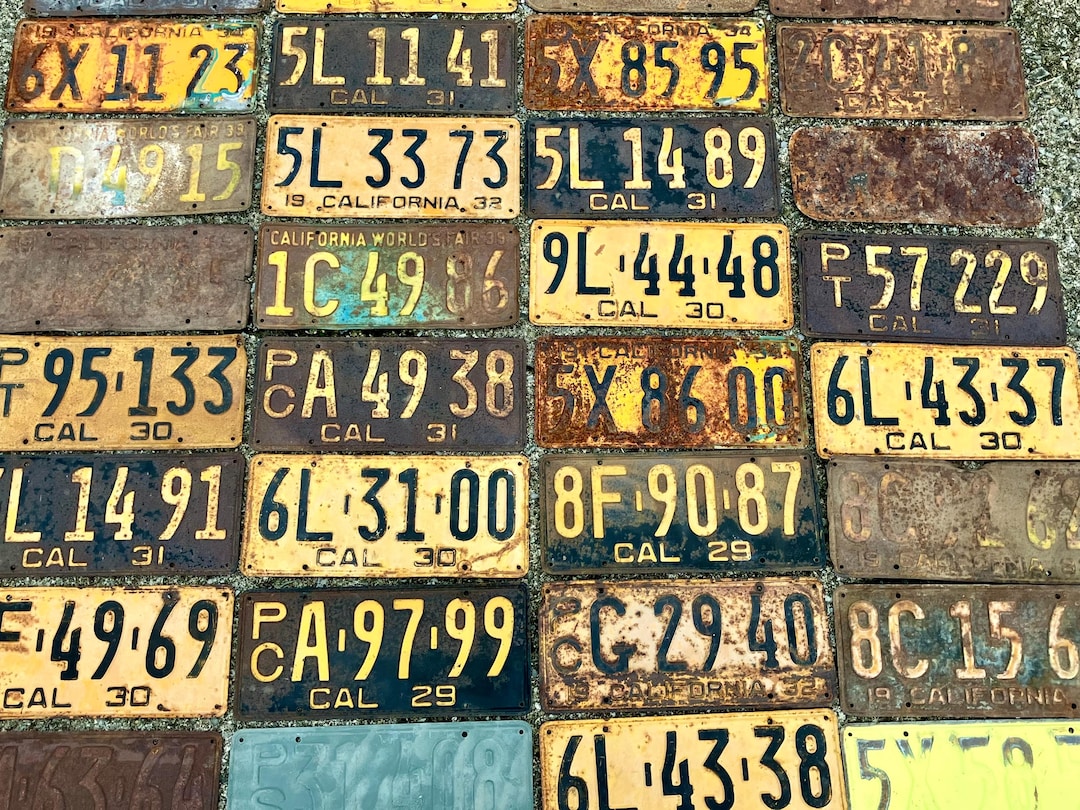Authentic California License Plates 1920s 1930s & 1940s Vintage License ...