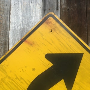 Metal Road Sign Arrow Curve Sign Bend Sign Metal Original Road Sign ...