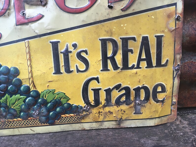 Authentic Drink Grape Ola Sign Original Vintage Sign Metal - Etsy
