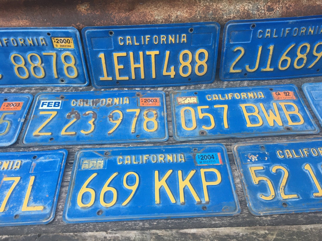 Choice of California License Plate Original Old 1980s 1990s Era Blue ...