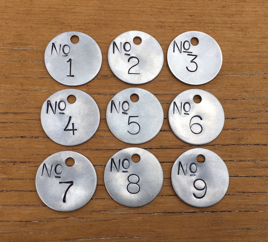 Choice of Tag Number 1, 2, 3, 4, 5, 6, 7, 8, or 9 Industrial Tag 1 1/4 ...