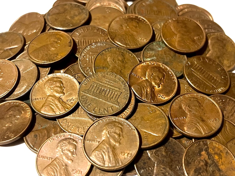 95% Copper Pennies Bullion Lincoln Memorial Cents Pre 1982 Penny Sold ...
