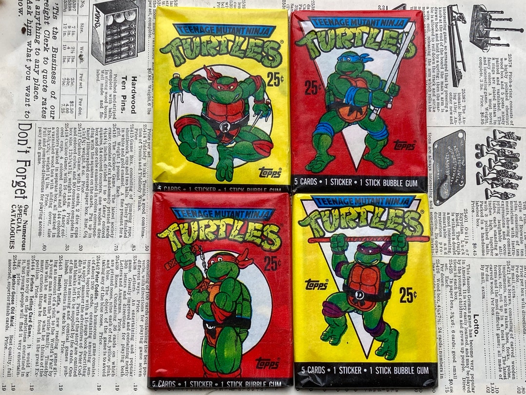 4 Packs of Teenage Mutant Ninja Turtle Cards Original Series 1 Vintage ...