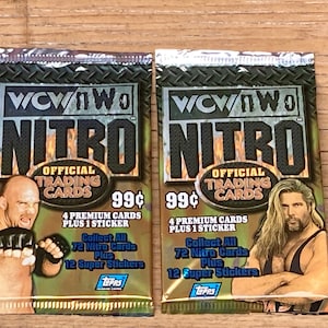 Vintage WCW Cards Wrestling Pack of Cards Unopened Pack of Cards 90s ...
