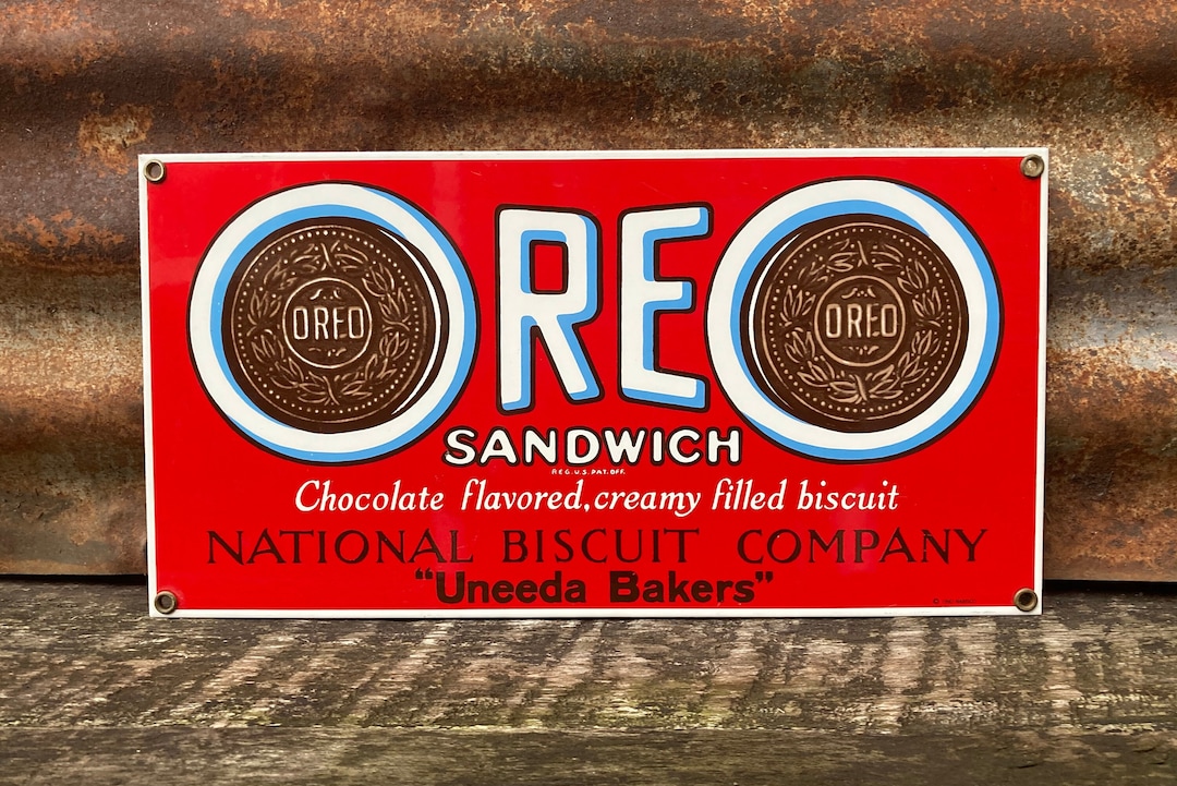 Vintage Porcelain Sign National Biscuit Oreo Cookies Sign Nabisco ...