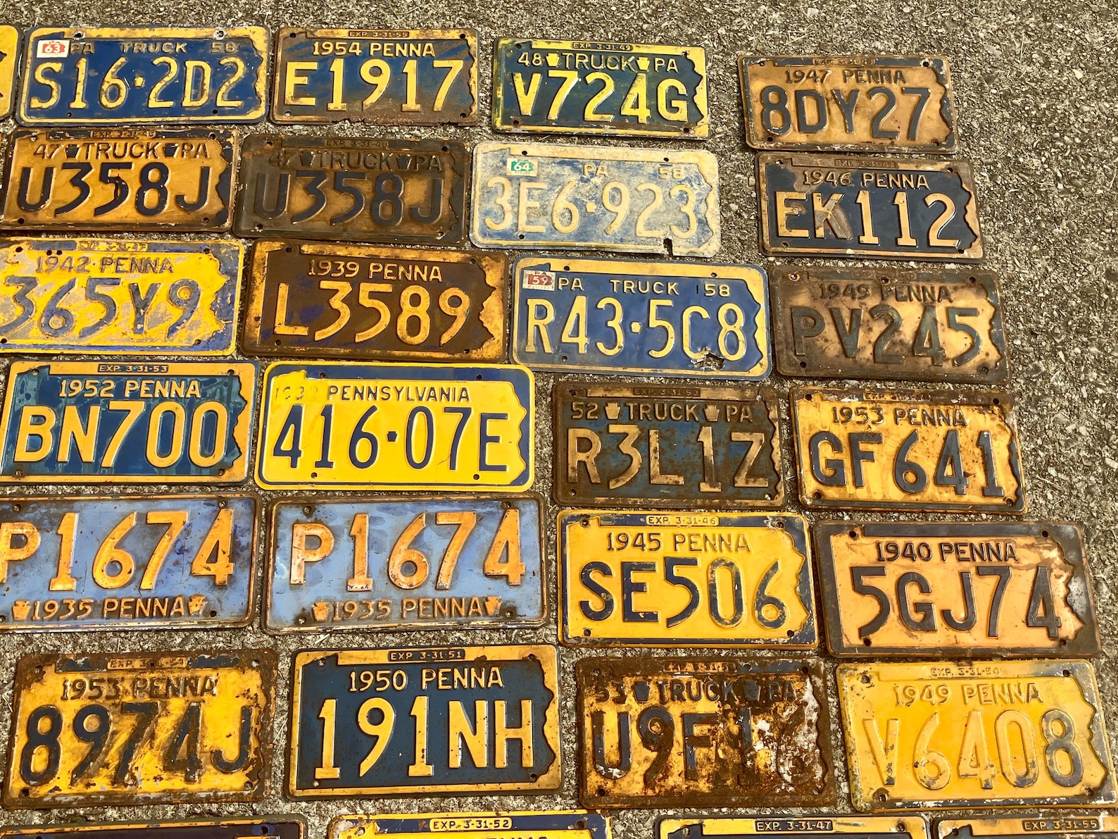 Choice of Pennsylvania License Plates 1930s, 1940s, 1950s Vintage ...