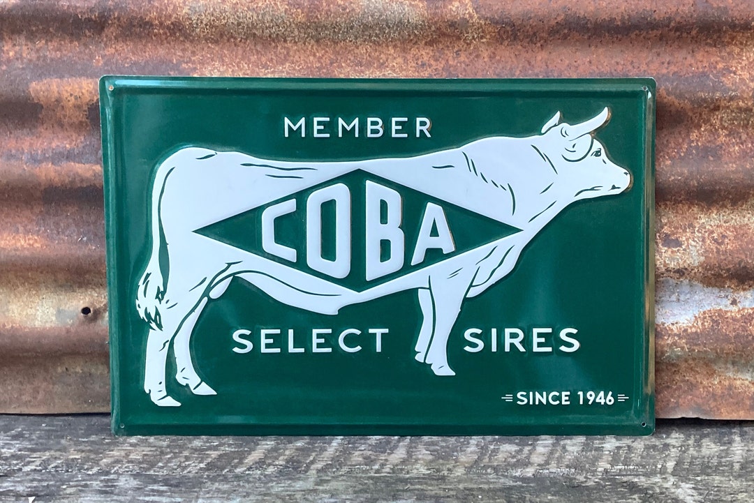 Original Vintage Sign COBA Sires Cattle Farming 11 1/2 X 17 1/2 Inch ...