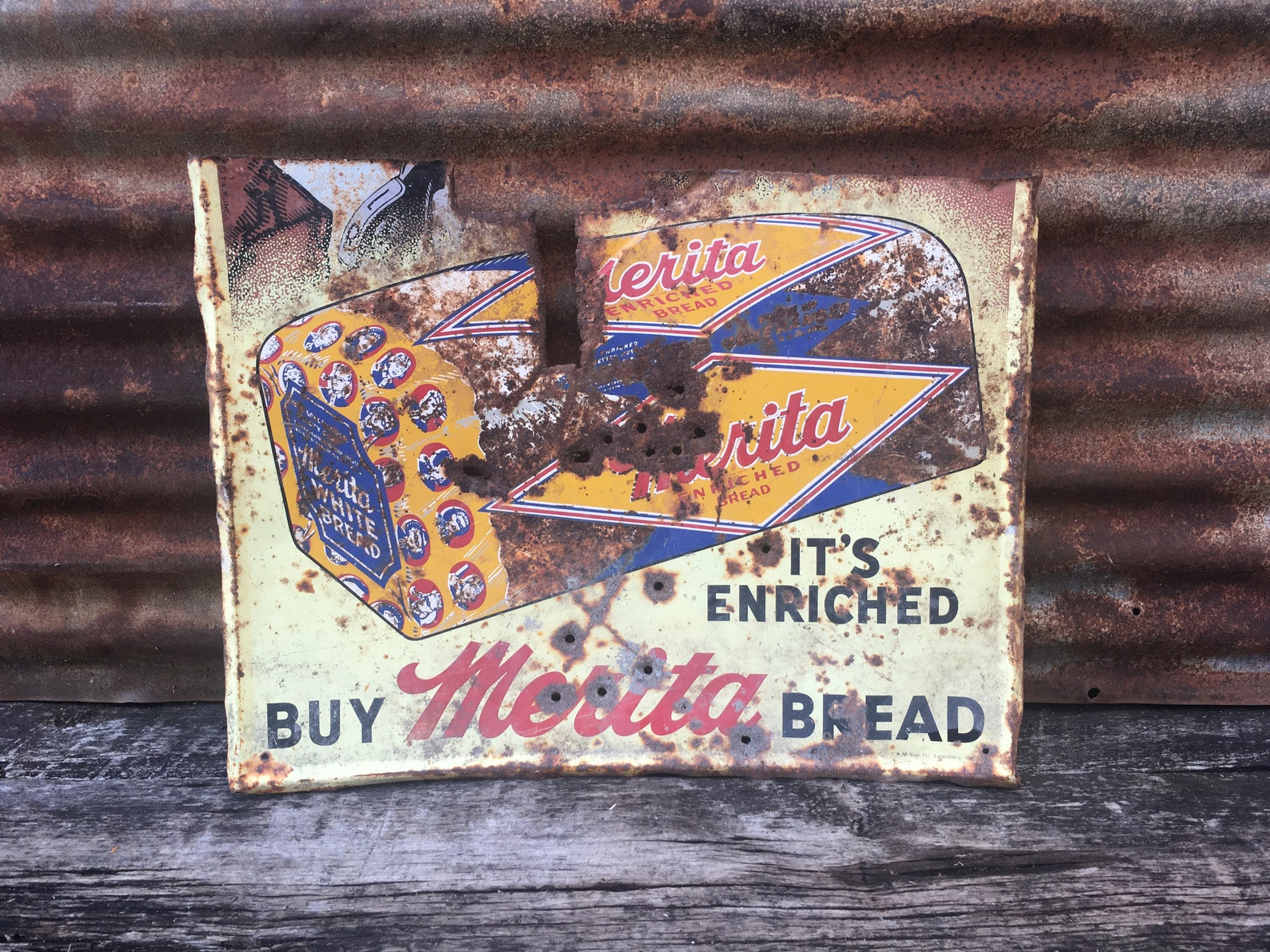 Authentic Merita Bread Sign Metal Sign Lone Ranger 1950s era | Etsy