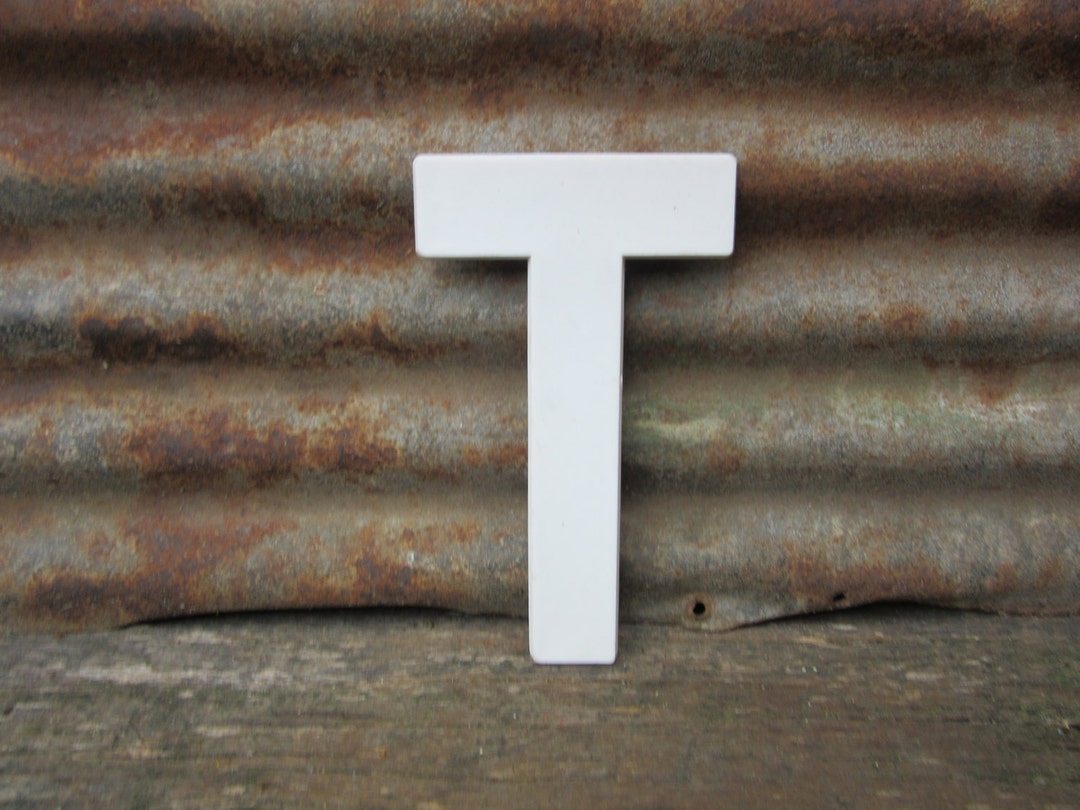 Vintage Marquee Sign Large 10 Inch Letter T Sign White Simple Font ...