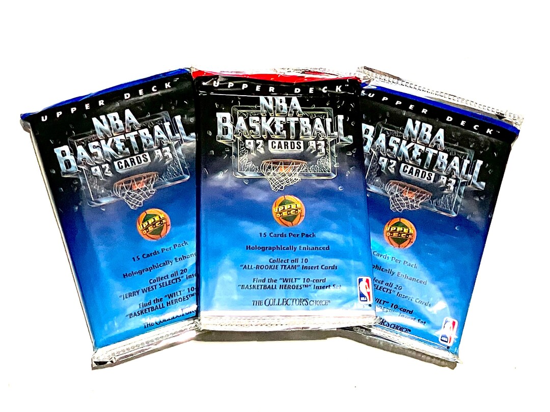 Vintage Basketball Cards Upper Deck NBA 1992 1993 Pack Cards Unopened ...