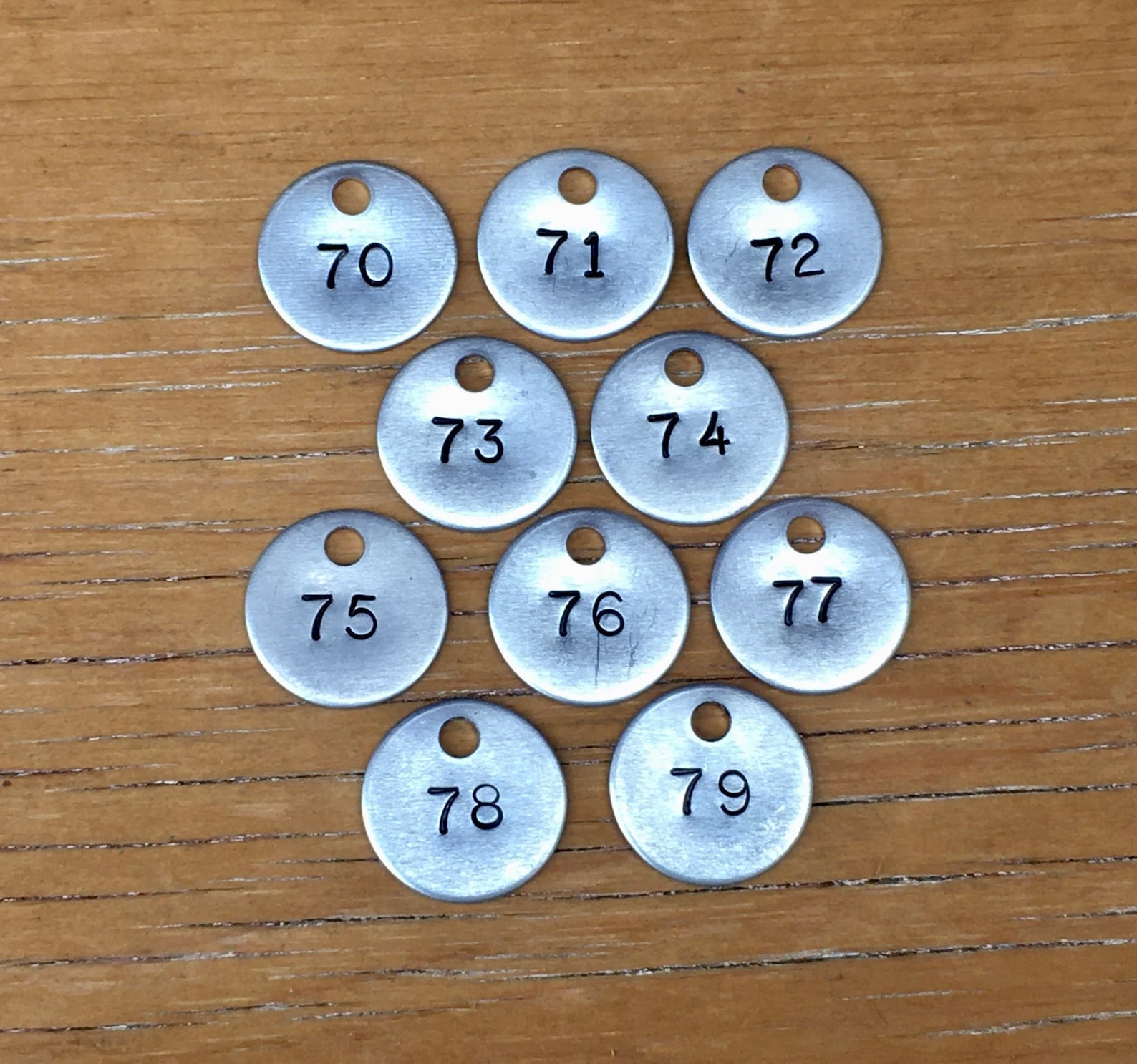 Choice of Tag Number 70, 71, 72, 73, 74, 75, 76, 77, 78, 79 Industrial ...