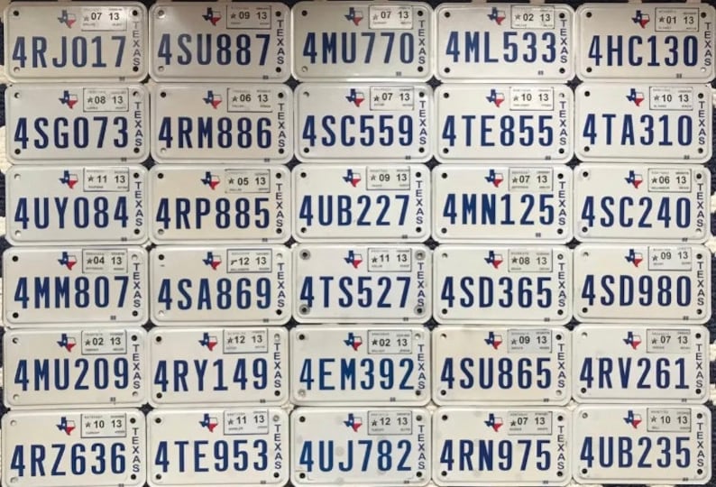 Choice of Texas Motorcycle License Plate Motorcycle MC Metal Metal ...