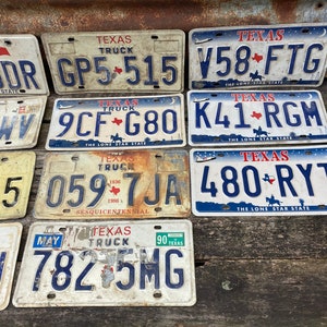 Choice of Texas License Plate 1980s 1990s Era 80s 90s Lone Star Staye ...