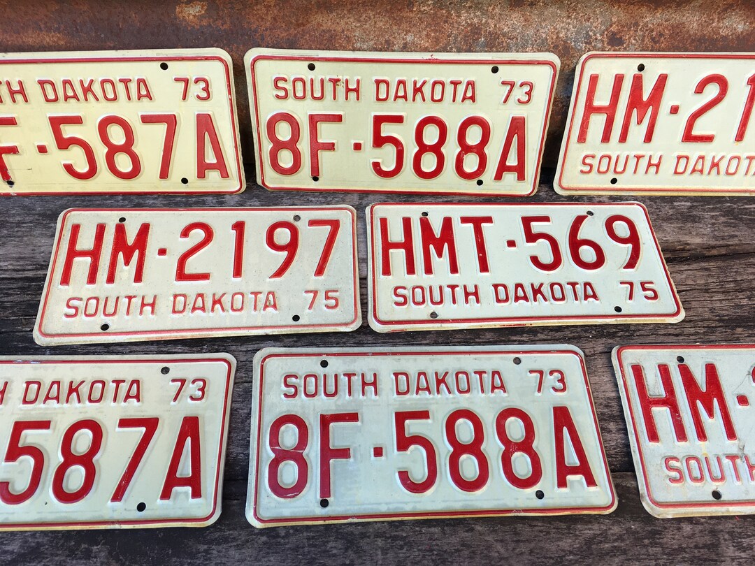 Choice of South Dakota License Plate 70s Vintage License Plate 1973 or ...