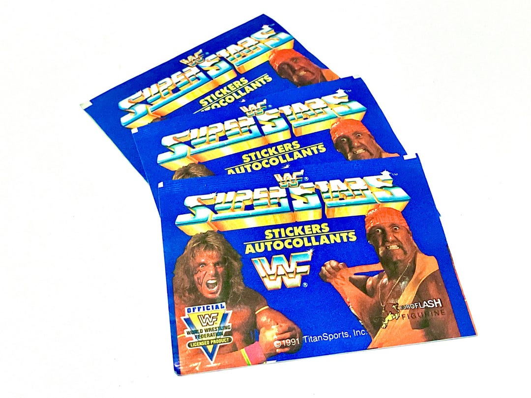 WWF Wrestling Cards Vintage Sticker Album Cards 1991 WWE World ...