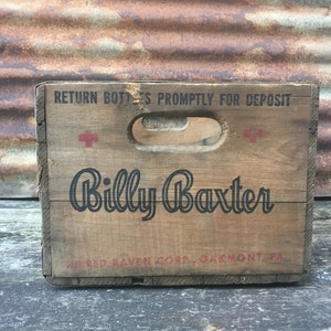 Vintage Wood Crate Billy Baxter Beverage Delivery Box Oakmont | Etsy