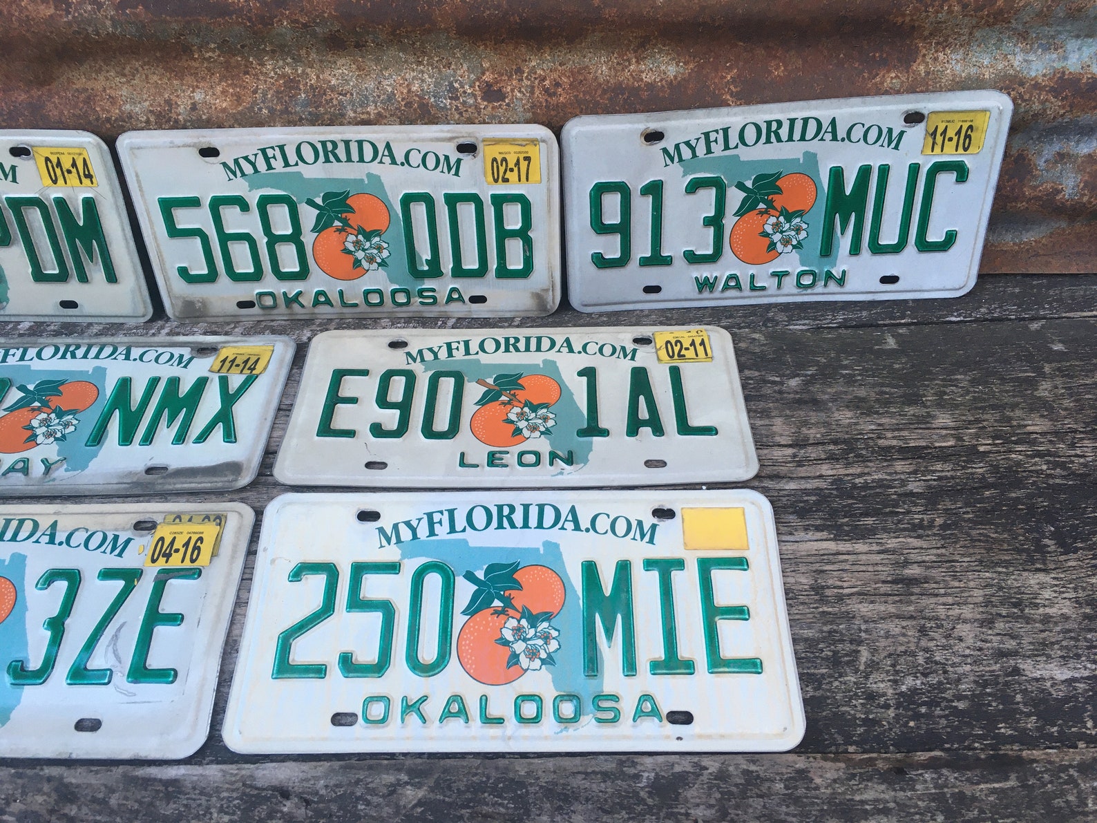 Choice of Florida License Plate Florida Orange Aged Metal | Etsy