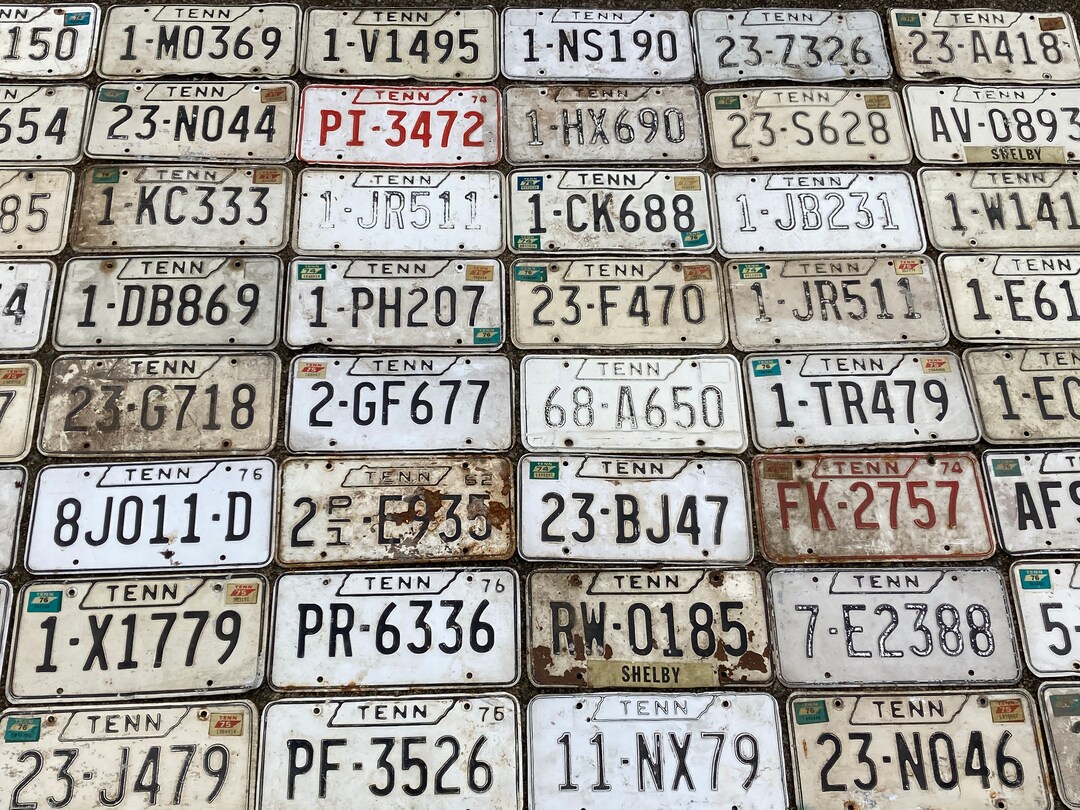 Choice of Tennessee License Plate Original Old 1960s 1970s Era Black ...