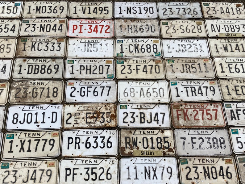 Choice of Tennessee License Plate Original Old 1960s 1970s Era Black ...