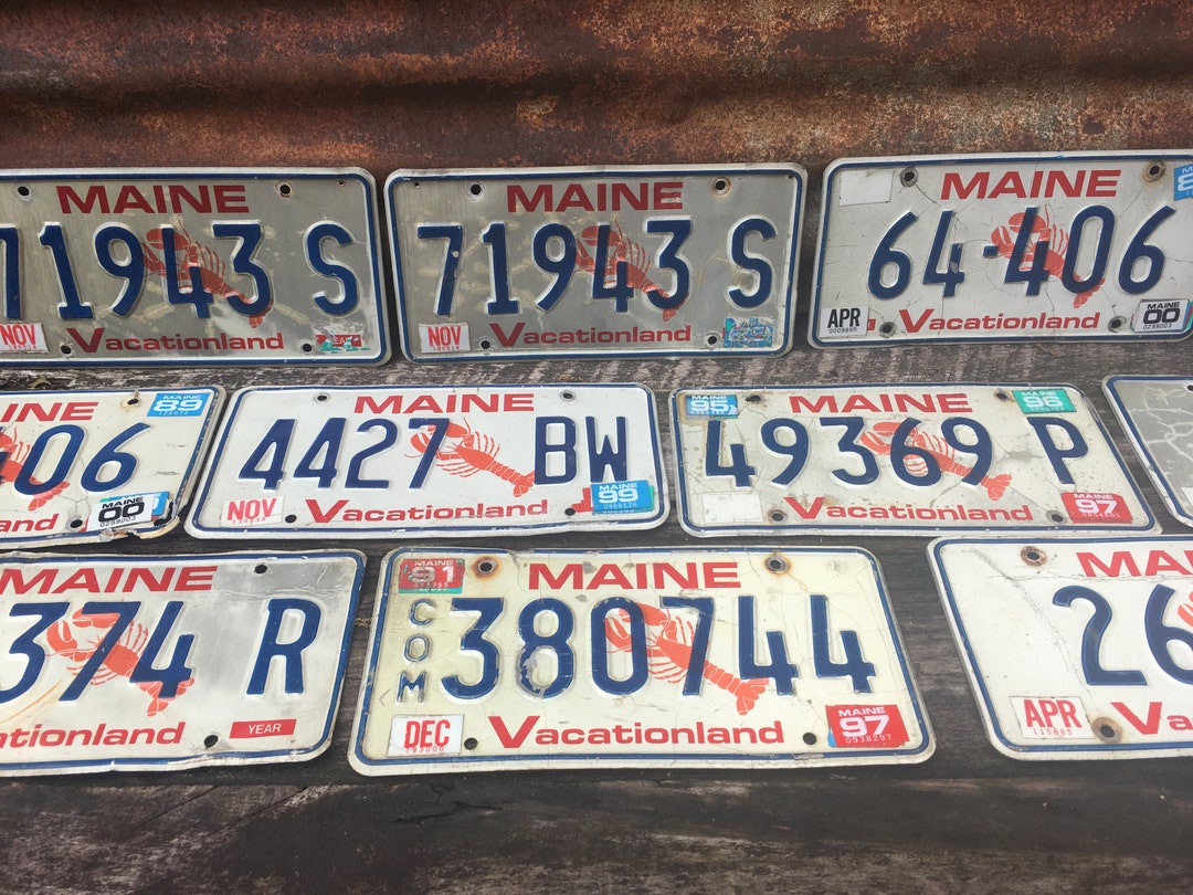 Choice of Vintage Maine Lobster License Plate Craft Art Metal Old ...