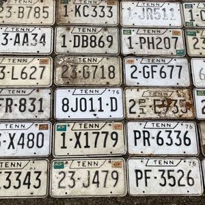 Choice of Tennessee License Plate Original Old 1960s 1970s Era Black ...