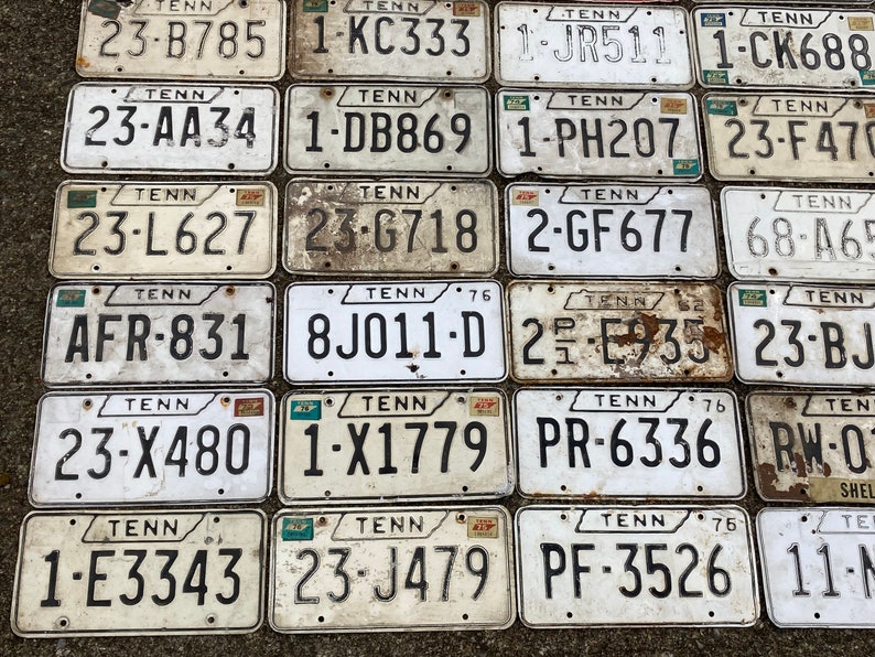Choice of Tennessee License Plate Original Old 1960s 1970s Era Black ...
