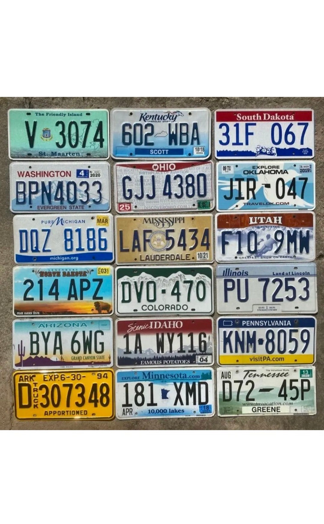 Choice of License Plate St.maarten, Washington, Michigan, South Dakota ...