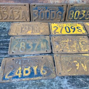 Choice of Vintage License Plate Pennsylvania 1951, 1950, 1955, 1957 ...