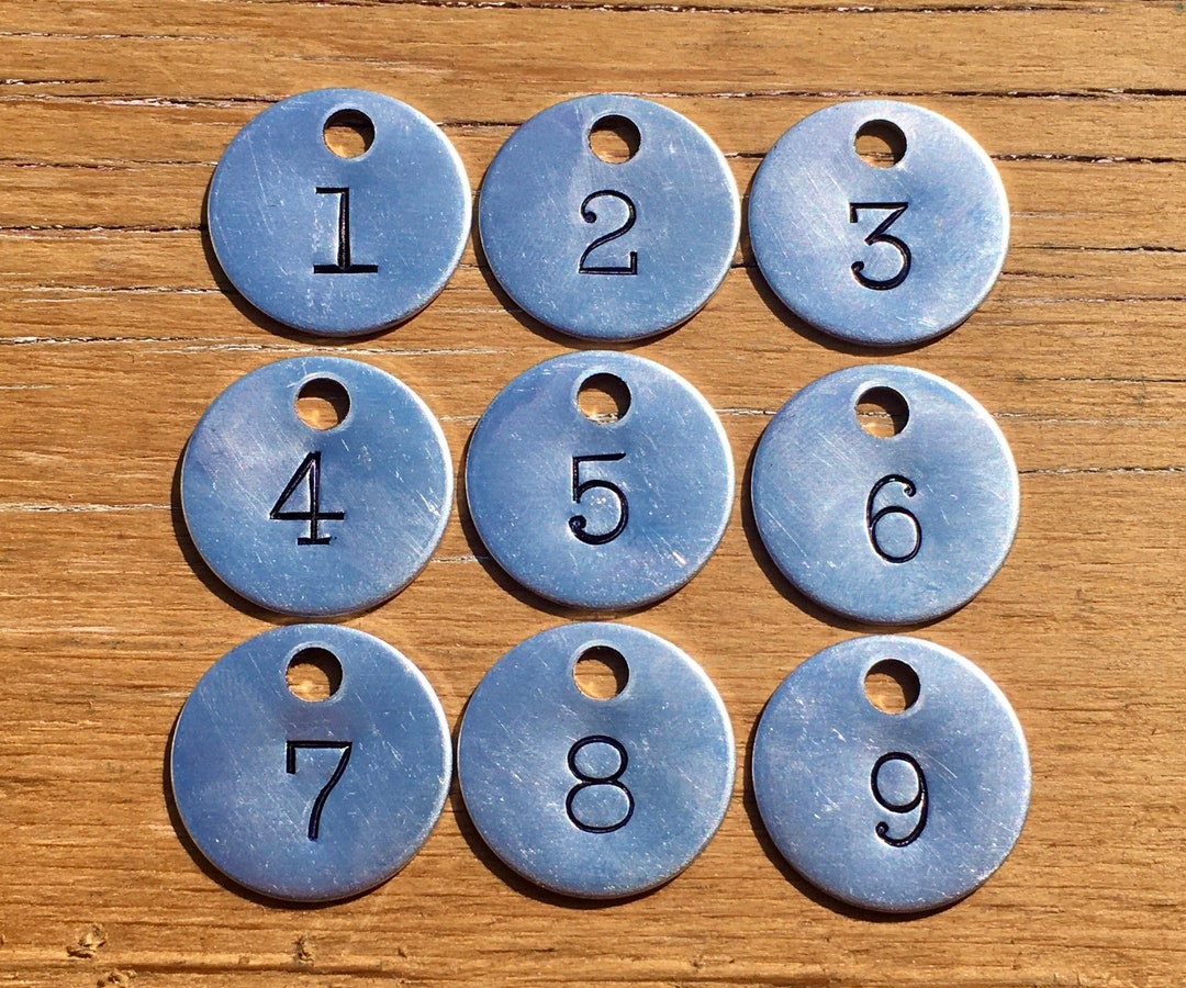 Choice of Tag Number 1, 2, 3, 4, 5, 6, 7, 8, or 9 Industrial Tag 1 Inch ...