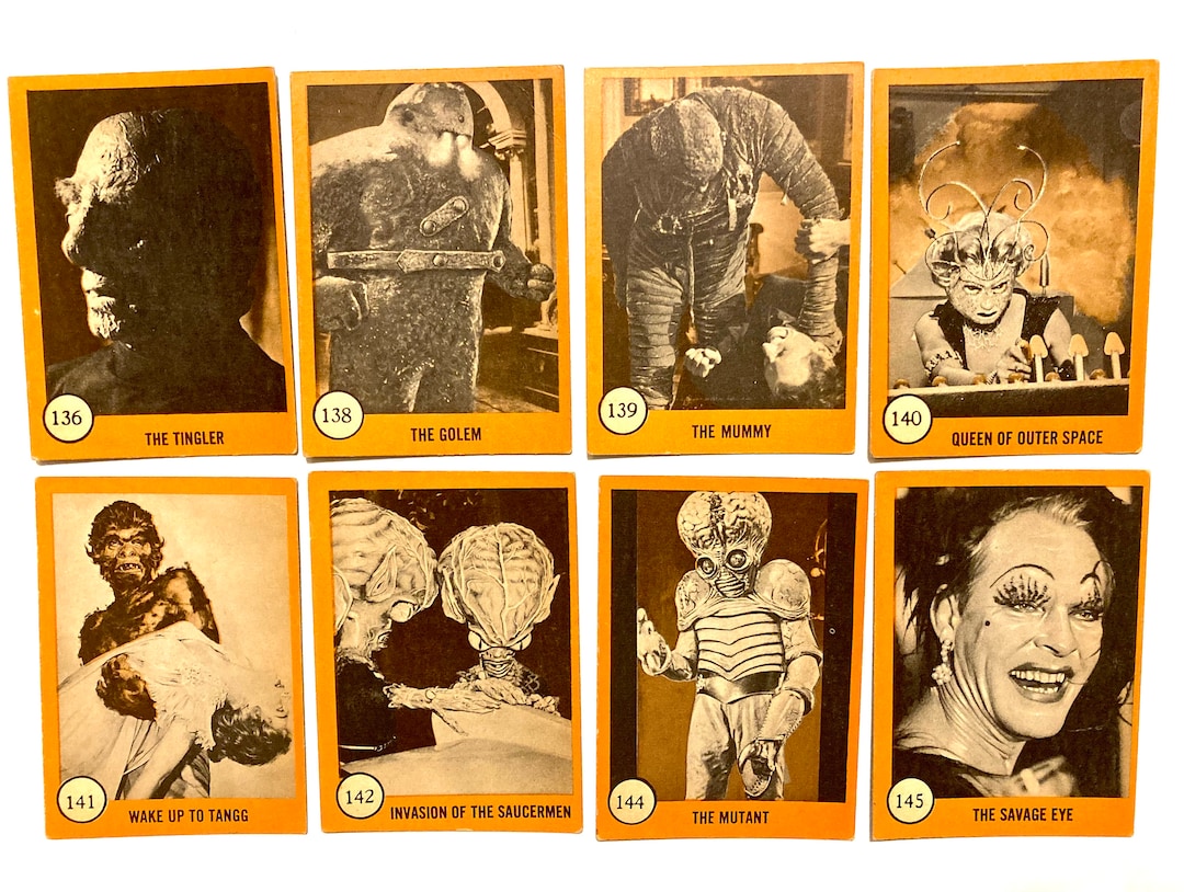 Choice of Horror Movie Cards Nu-cards Series 2 Orange 1961 Vintage ...