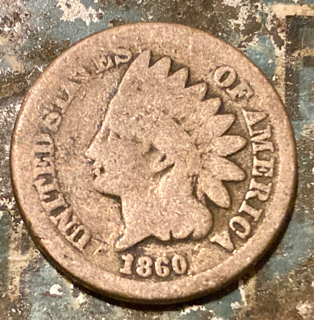 1860 Indian Head Penny Small Cent Civil War Era Strong Date Good ...