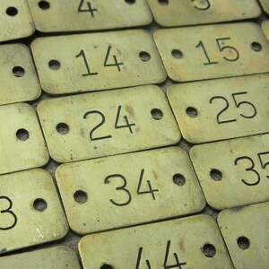 Vintage Number 1-50 Tags Choose Your Number Brass Locker Tags Furniture ...