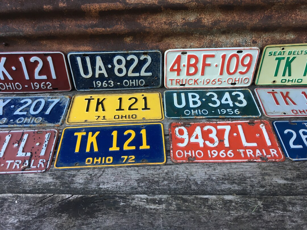 Ohio License Plate Vintage Antique License Plate 1971, 1965, 1956, 1972 ...