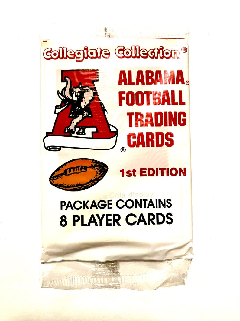 Vintage Alabama College Football Cards Unopened Pack of Cards From the ...