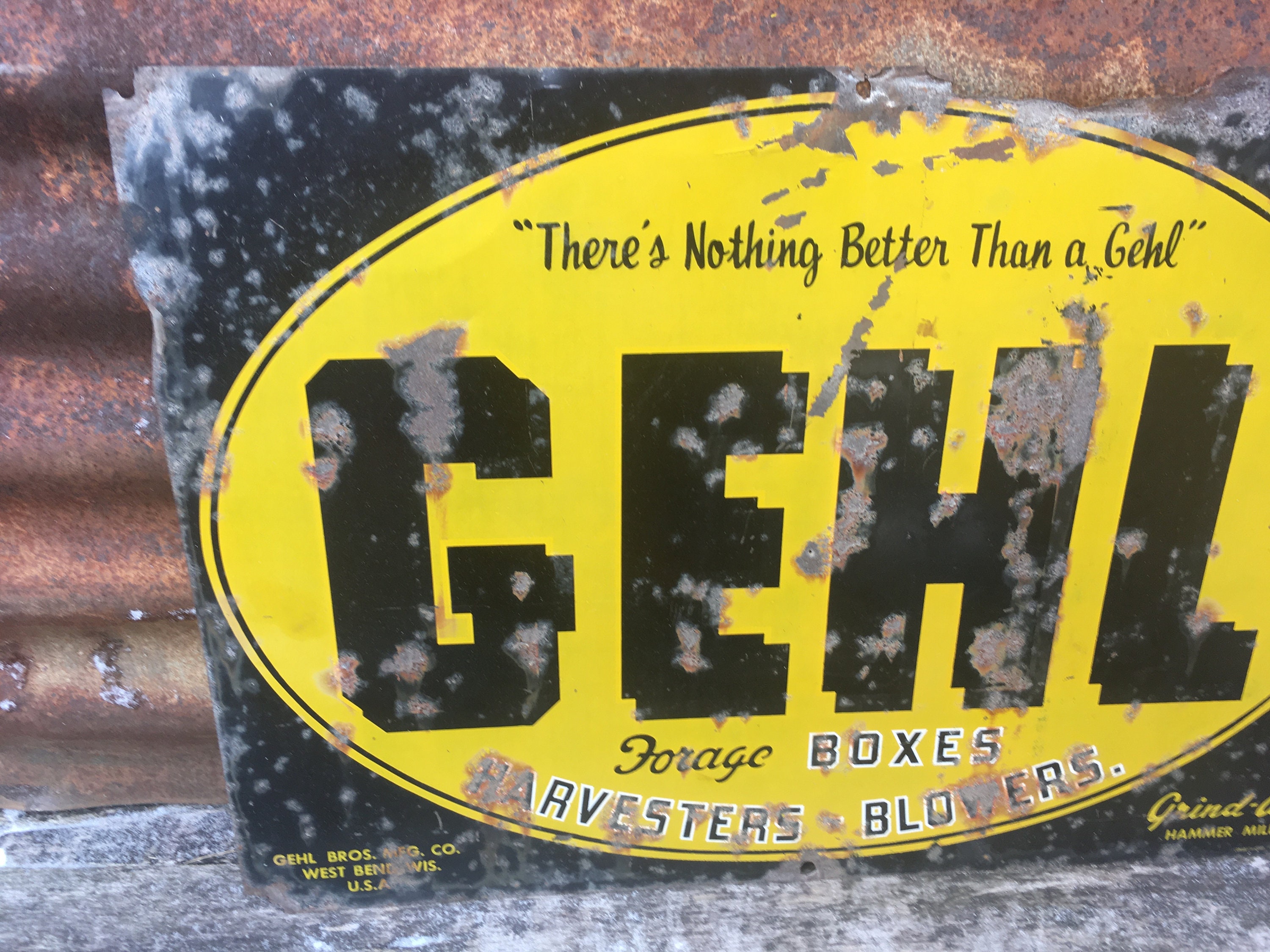 Original Vintage Metal Sign Feed Gehl Forage Boxes Harvester | Etsy