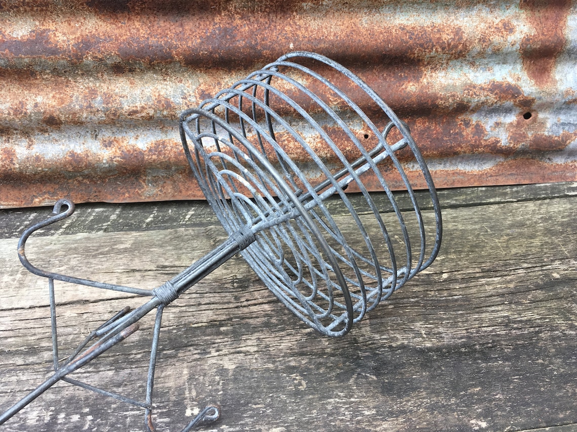 Large Antique Metal Miners Basket 1930s Era Vintage Wire | Etsy
