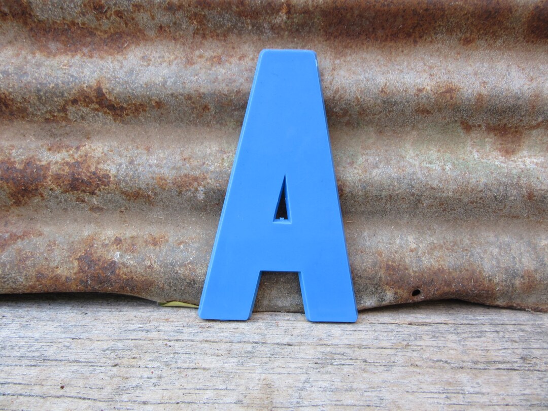 Vintage Letter Sign 8 Inch Letter A Sign Blue Simple Font Plastic ...