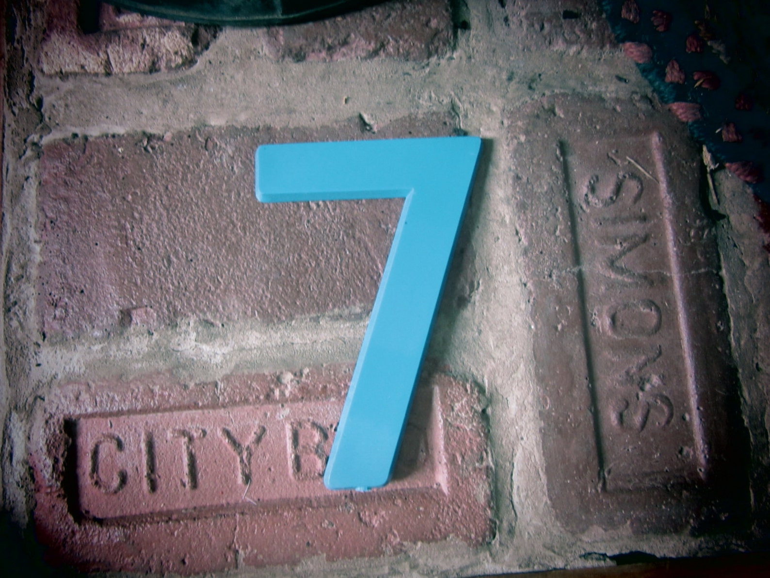 Vintage Letter Sign 6 Inch Number 7 Sign Seven Sign BLUE | Etsy