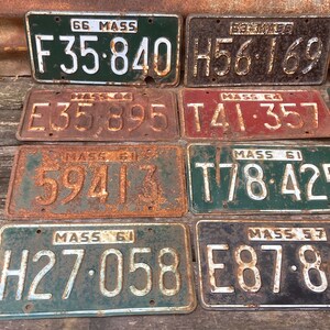 Choice of Massachusetts License Plate 1966, 1963, 1964, 1961, 1957 ...