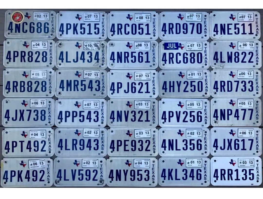 Choice of Texas Motorcycle License Plate Motorcycle MC Metal Metal ...