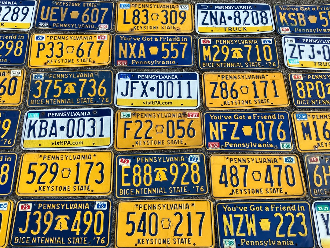 Choice of Vintage License Plate Pa Pennsylvania 1970s 1980s 1990s ...