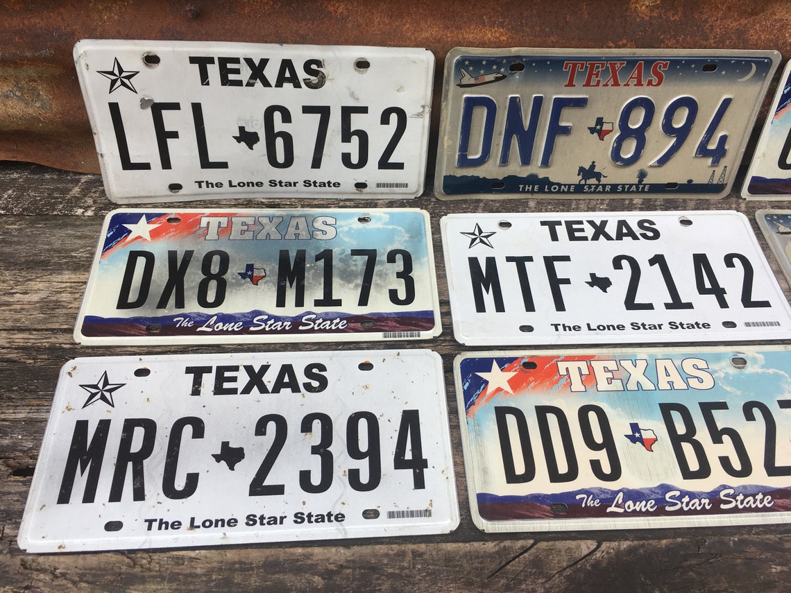 Choice of License Plate Texas License Plate Number Tag Metal | Etsy