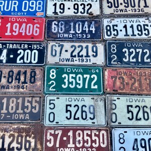 Iowa Choice of License Plate Vintage 1930s 1940s 1950s 1960s & More ...
