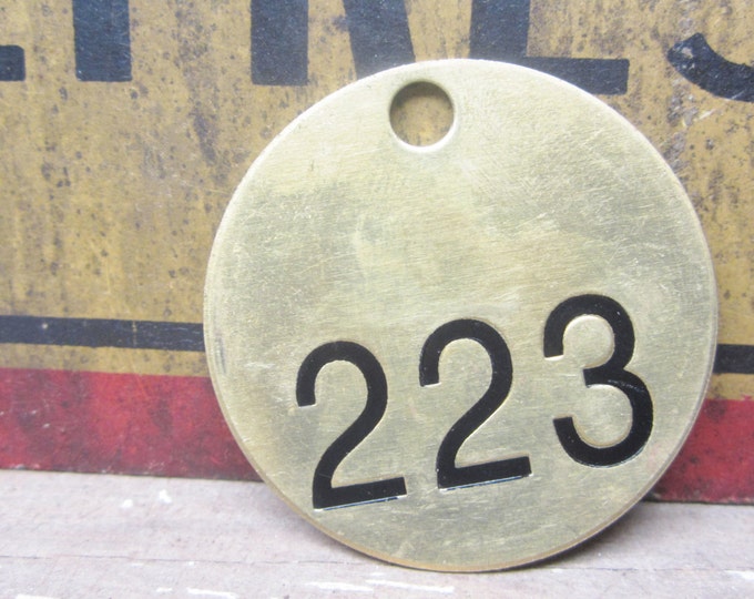 Number 223 Vintage Original Brass Plumbing HVAC Water Line 223 Tag ...
