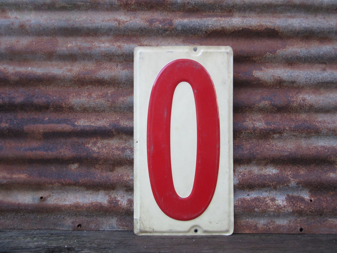 Huge Number 0 Sign Number Zero Sign Vintage Metal Number Sign - Etsy