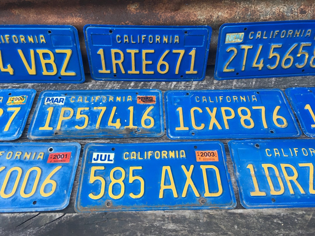 Choice of California License Plate Original Old 1980s 1990s Era Blue ...